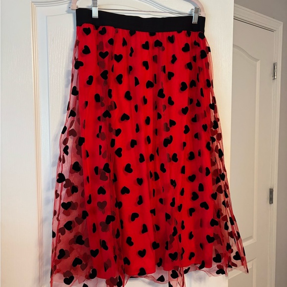 Cato | Skirts | Red Heart Patterned Skirt | Poshmark